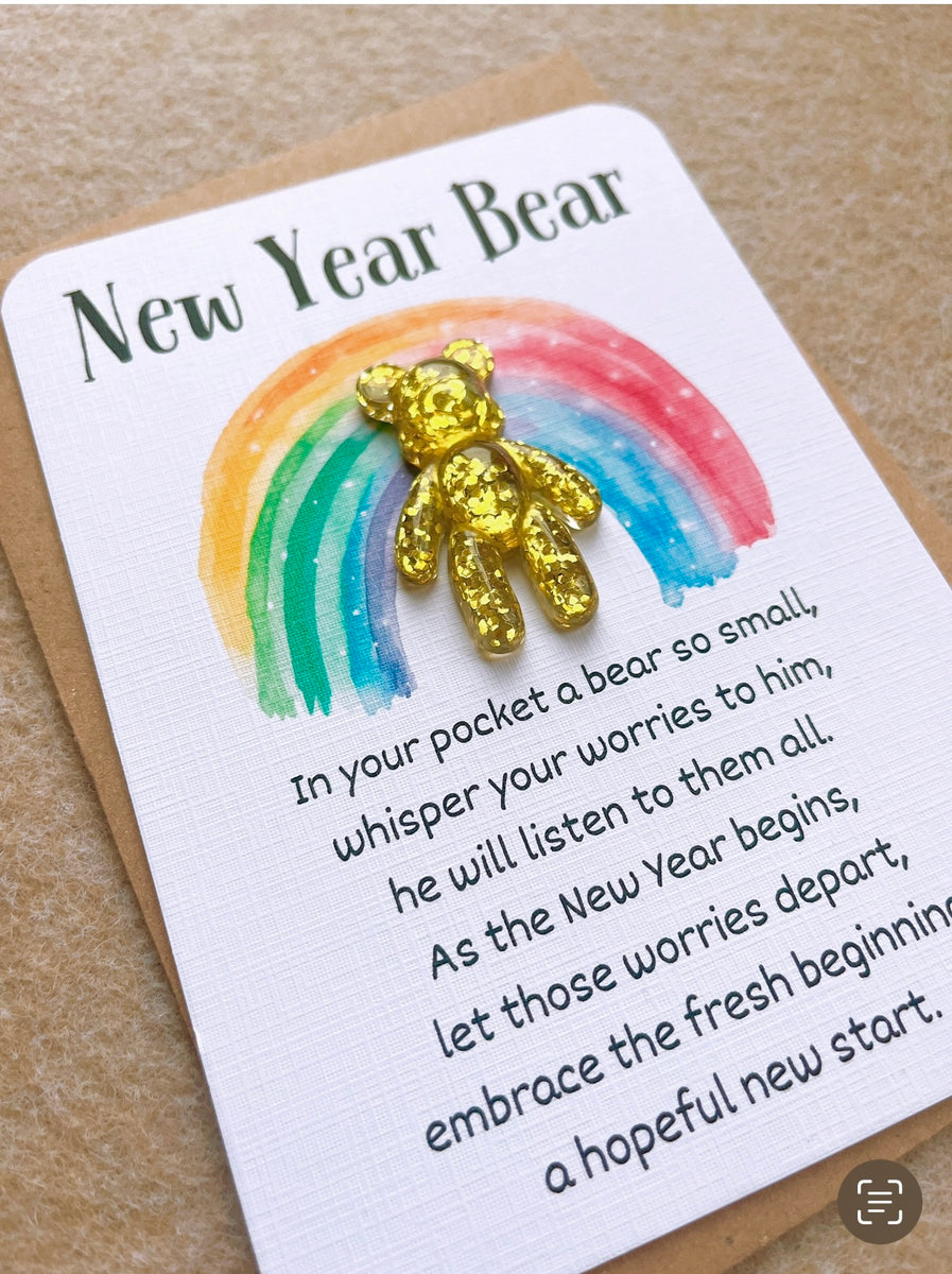New Year Pocket Worry Bear – Little Miss Party Perfect