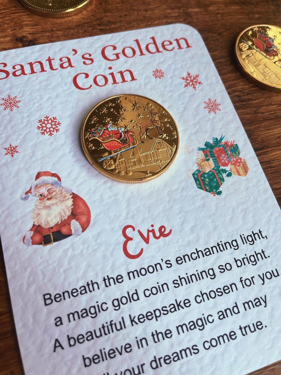 Personalised Santa Gold Coin – Little Miss Party Perfect